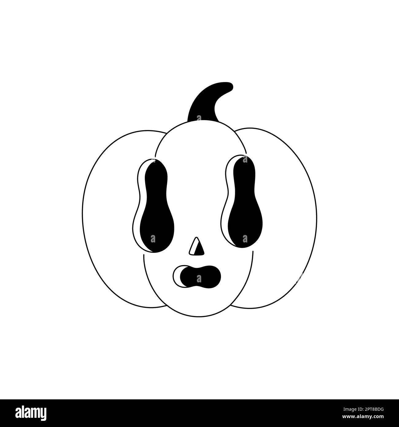 Scary pumpkin. Halloween spooky cartoon character isolated on white ...