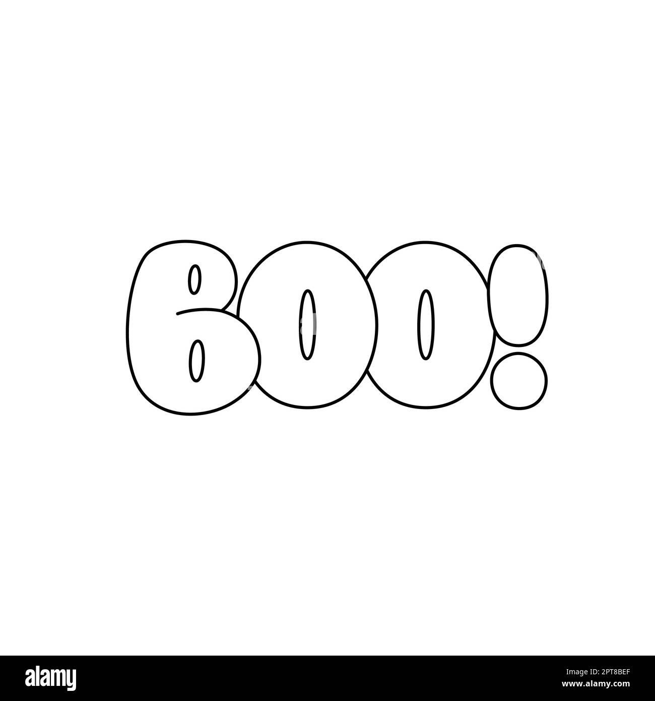 Boo. Black line lettering on white background. Vector illustration ...