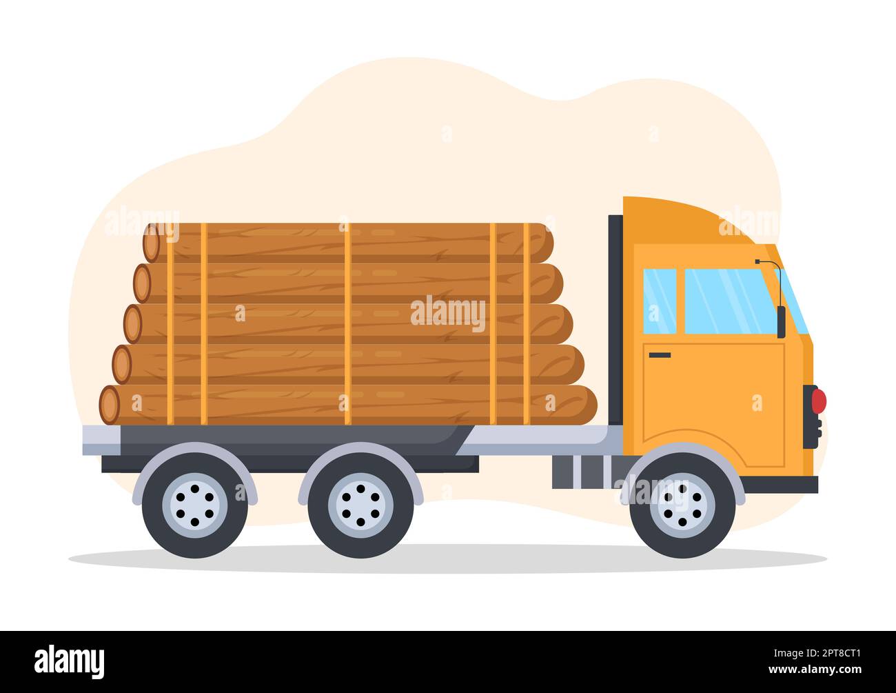 People Tree Cutting and Timber with Truck, Chainsaw Wooden and Tools ...