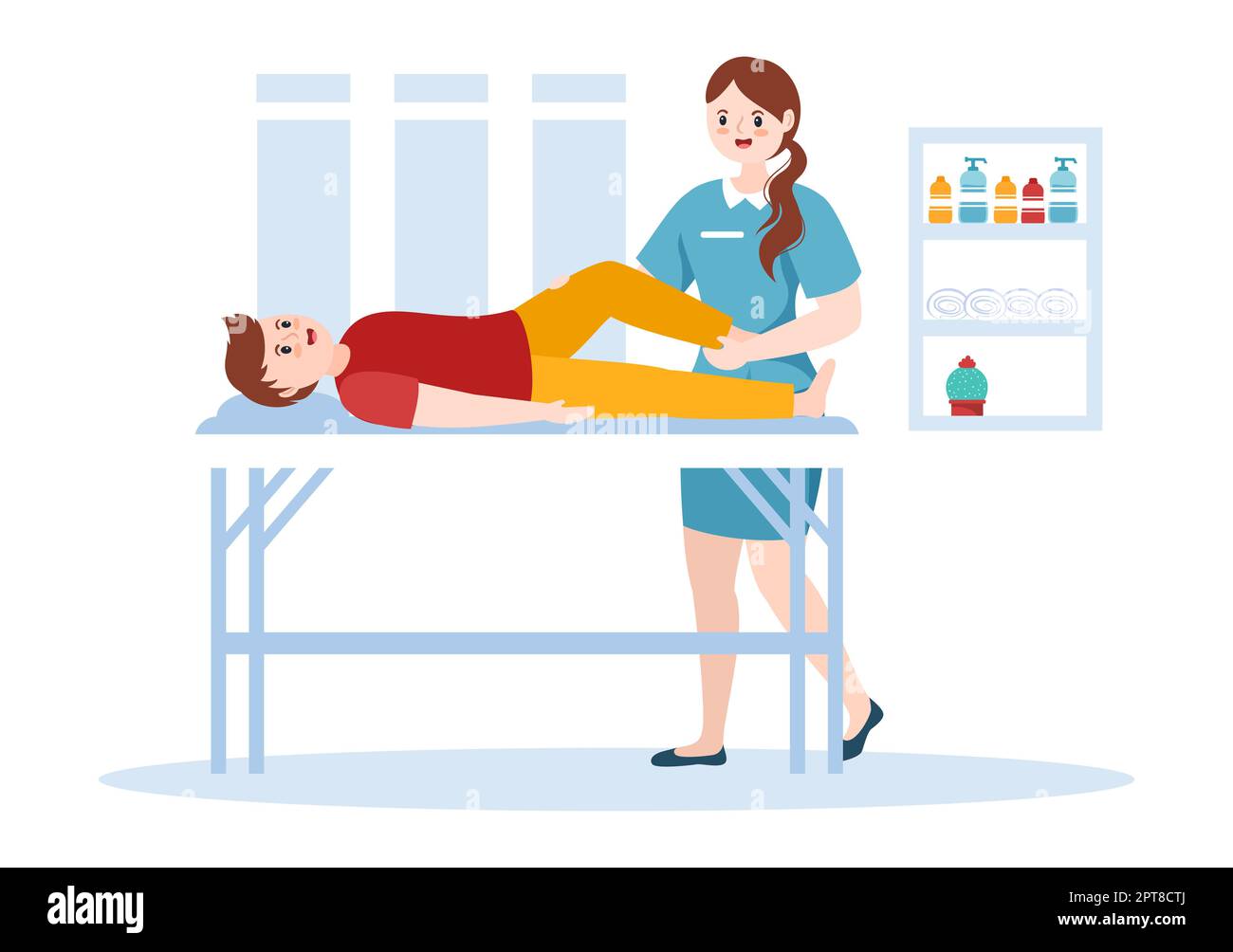 Chiropractor Flat Cartoon Hand Drawn Templates Illustration of Patient ...