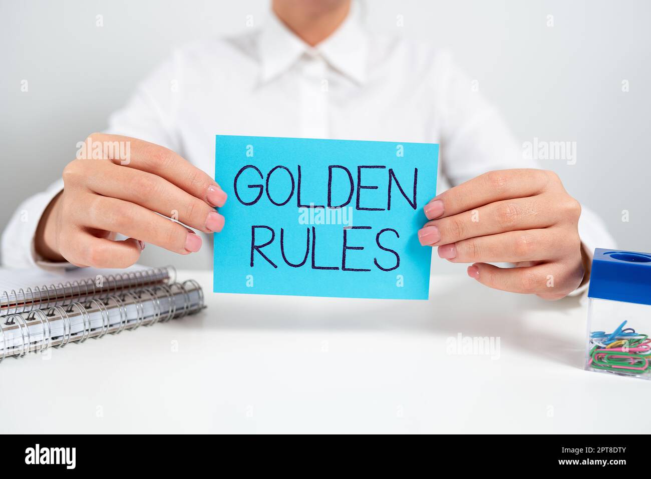 Writing displaying text Golden Rules, Business approach Basic principle ...