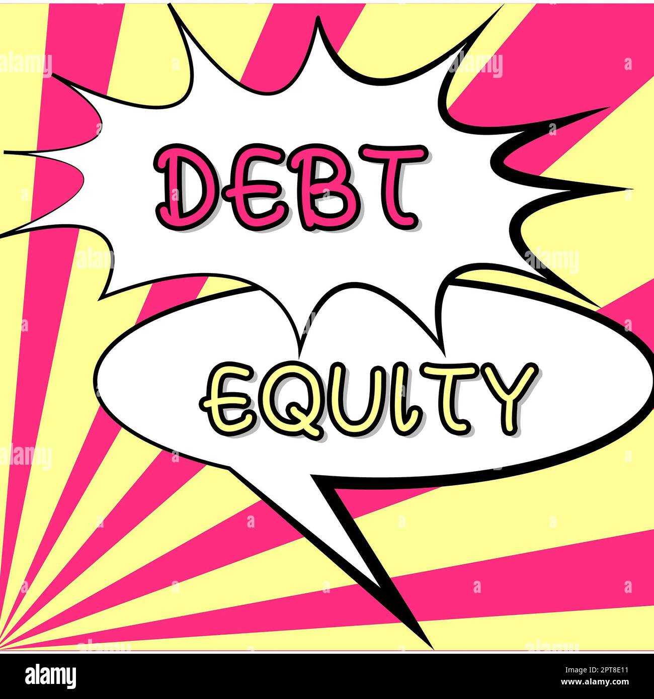 Text caption presenting Debt Equity, Conceptual photo dividing companys ...
