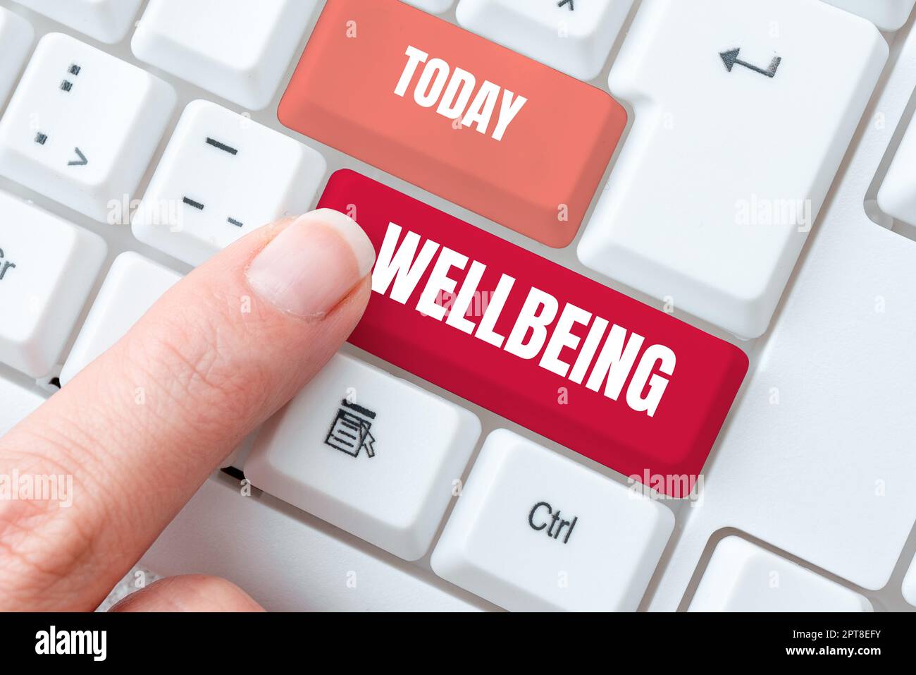 Hand writing sign Wellbeing, Business overview A good or satisfactory ...