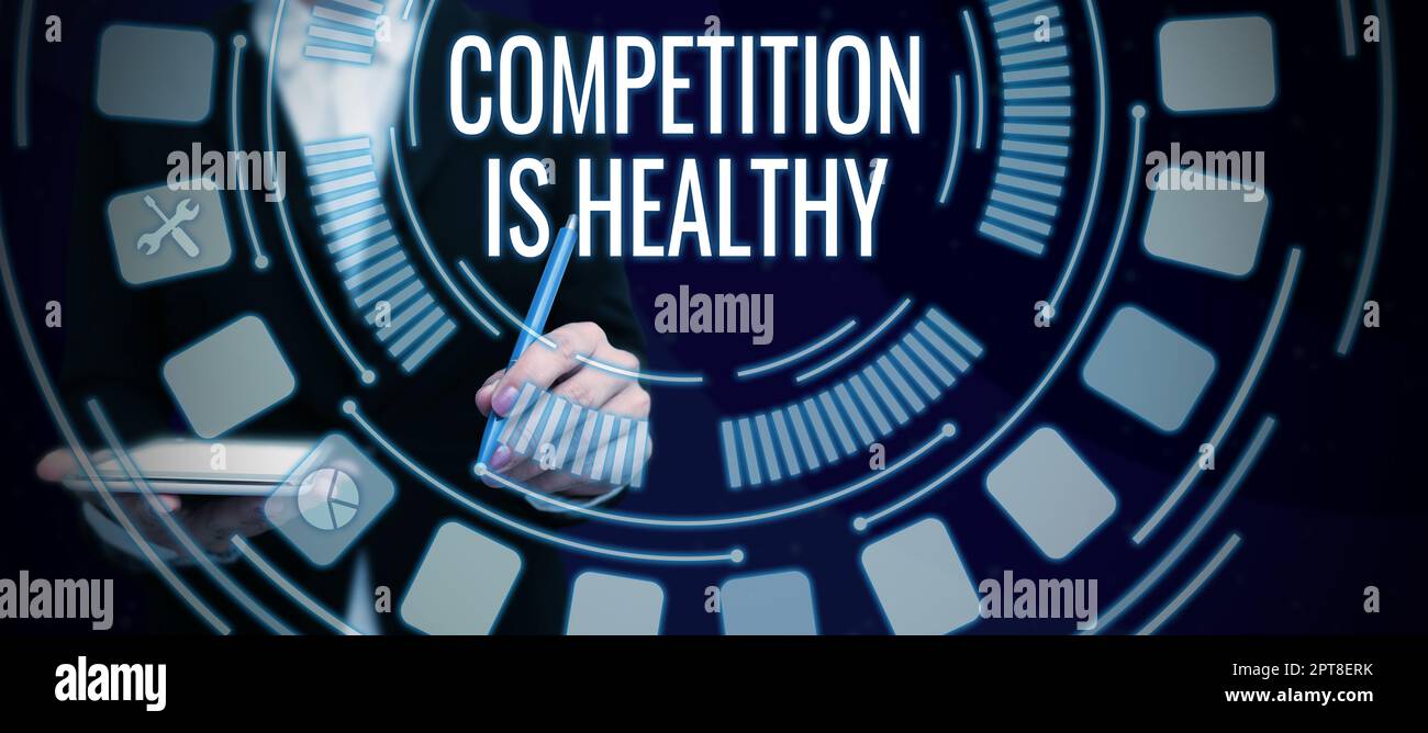 Conceptual display Competition Is Healthy, Business concept Rivalry is ...