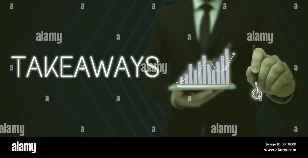 Handwriting text Takeaways, Business concept An act or instance of ...