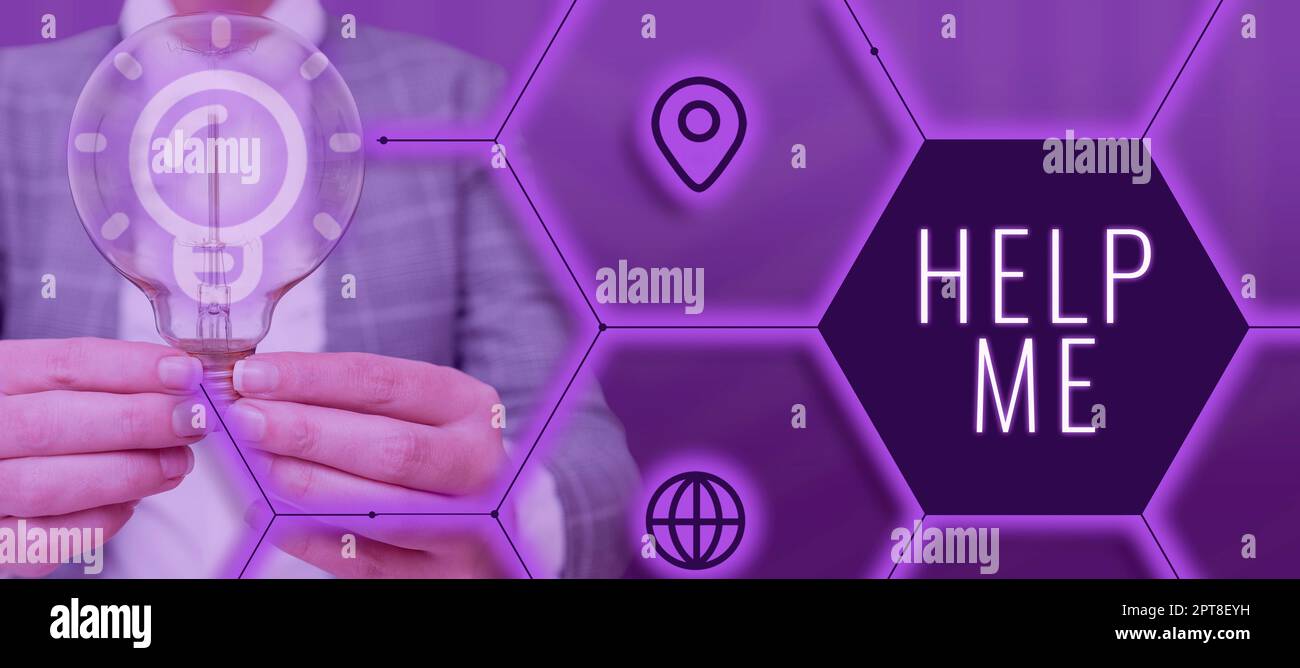 Hand writing sign Help Me, Internet Concept Asking someone to assist ...