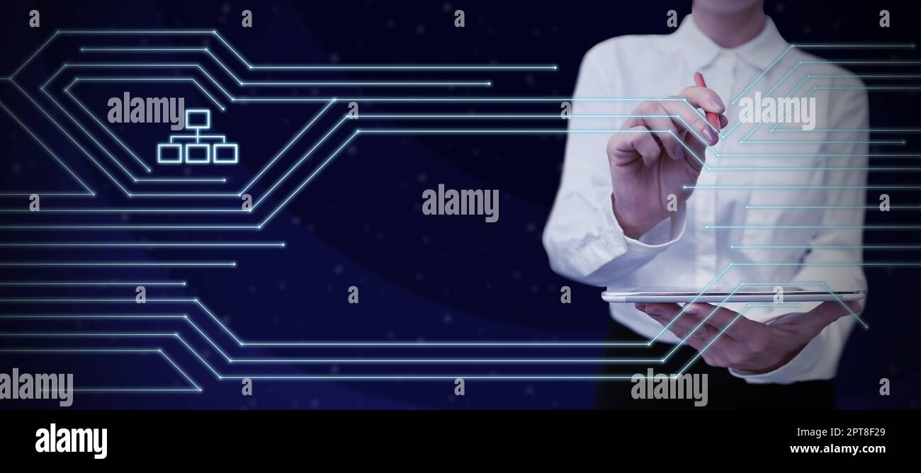 Business Man Presenting New Futuristic Technologies Stock Photo - Alamy