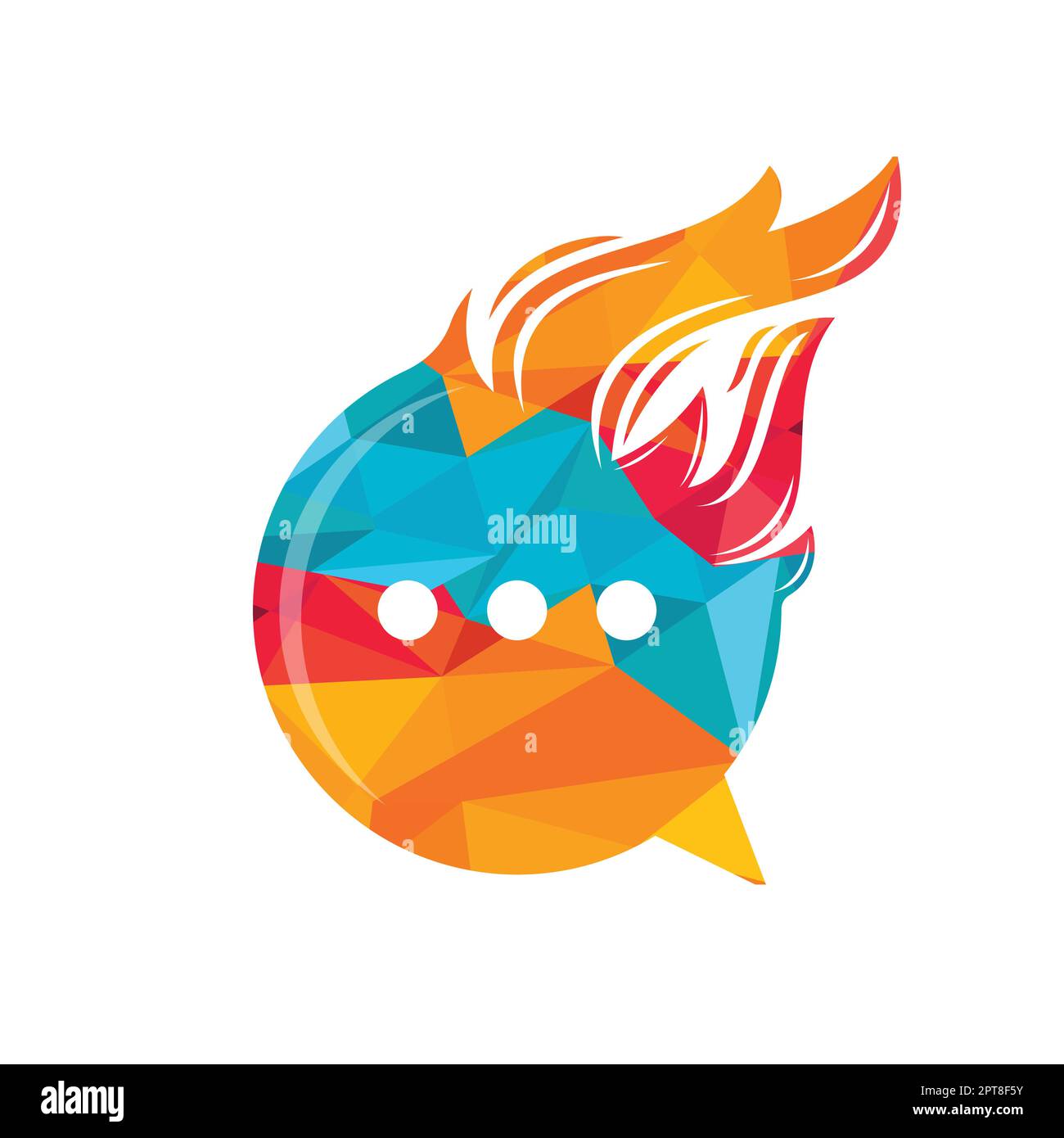 Fire chat vector logo design. Flame talk logo design Stock Vector Image ...