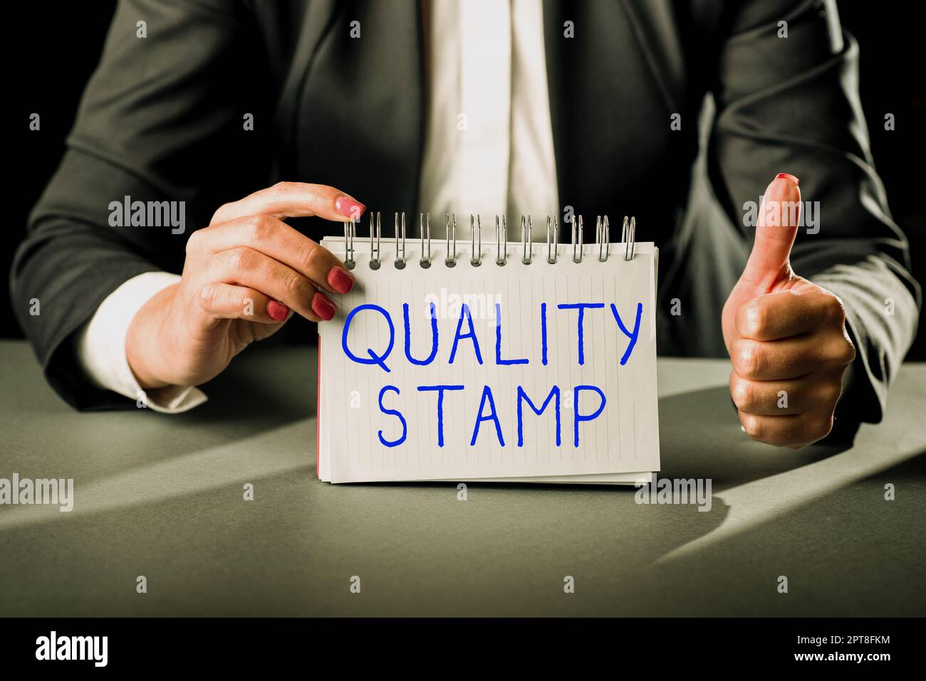 Text sign showing Quality Stamp, Business showcase Seal of Approval ...