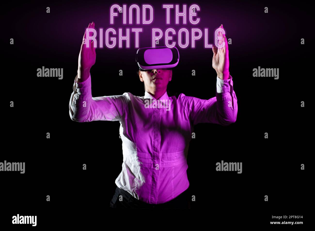 Text showing inspiration Find The Right People, Business approach look ...