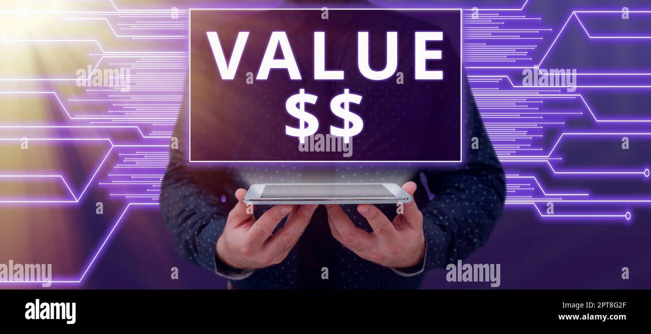 Conceptual display Value Dolar, Internet Concept the worth of the ...