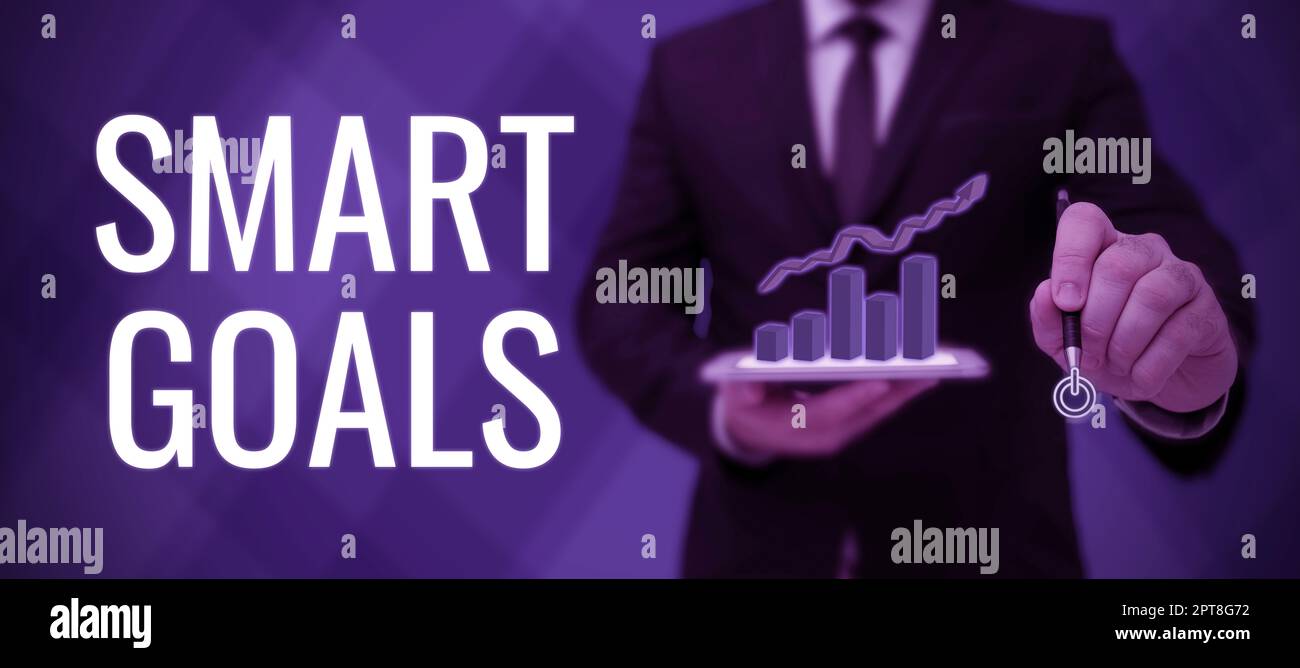 Inspiration showing sign Smart Goals, Word for mnemonic used as a basis ...