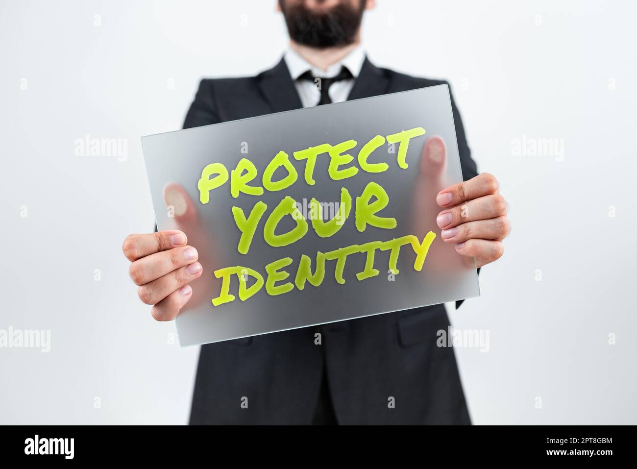 Text showing inspiration Protect Your Identity, Concept meaning secure ... Text showing inspiration Protect Your Identity, Concept meaning secure ...