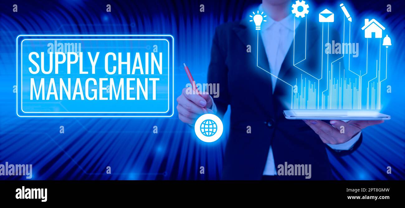 Writing displaying text Supply Chain Management, Business approach ...