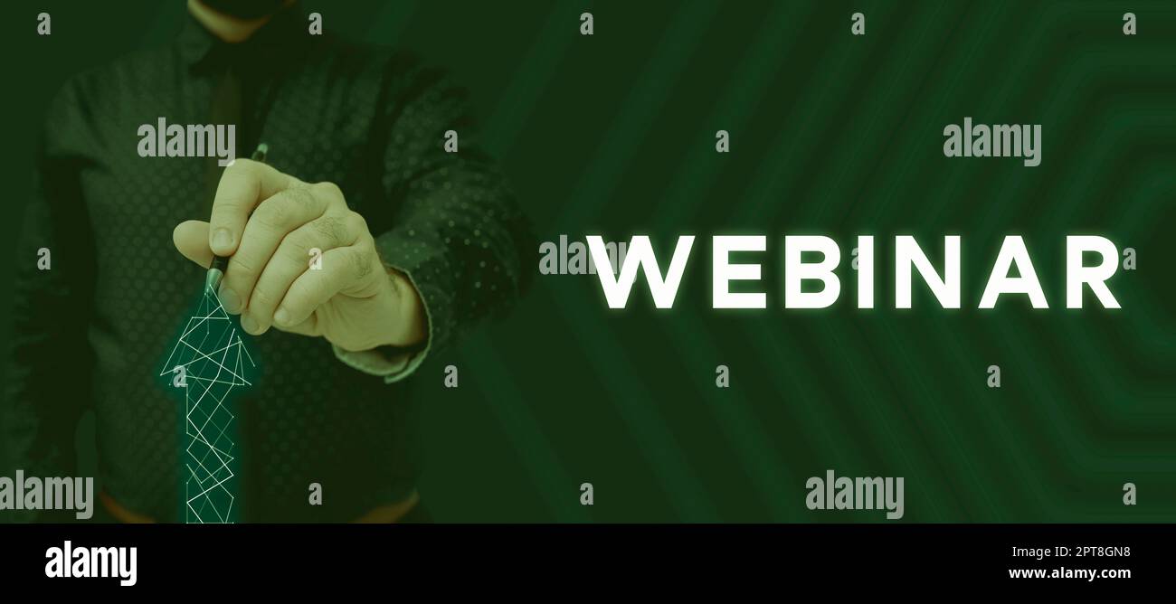 Conceptual display Webinar, Concept meaning engaging online event where ...