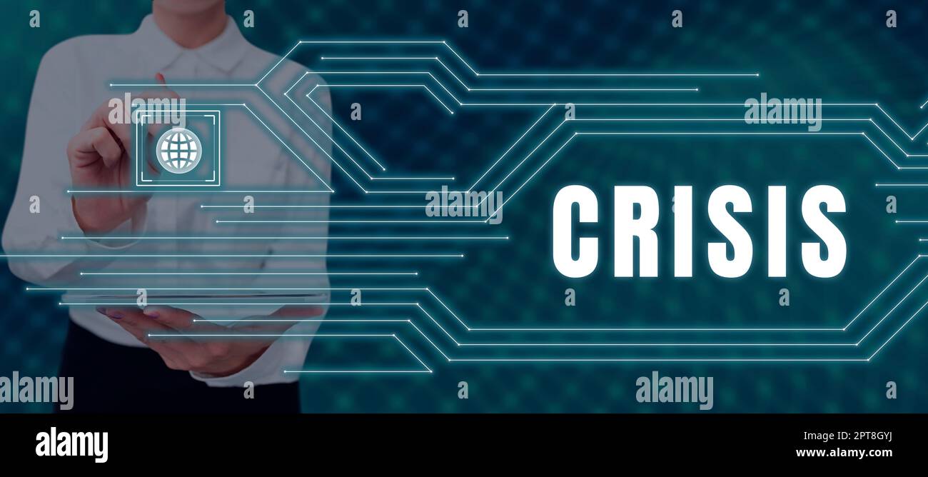 Handwriting text Crisis, Word for event that is going to lead to an ...