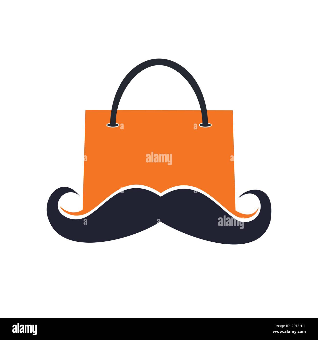 Mister shopping vector logo design. Shopping bag with mustache icon ...