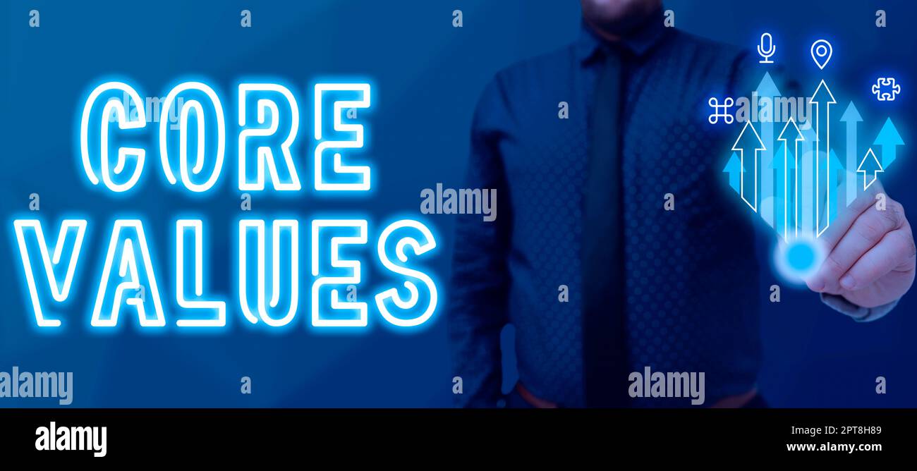 Conceptual display Core Values, Business concept principles which guide ... Conceptual display Core Values, Business concept principles which guide ...