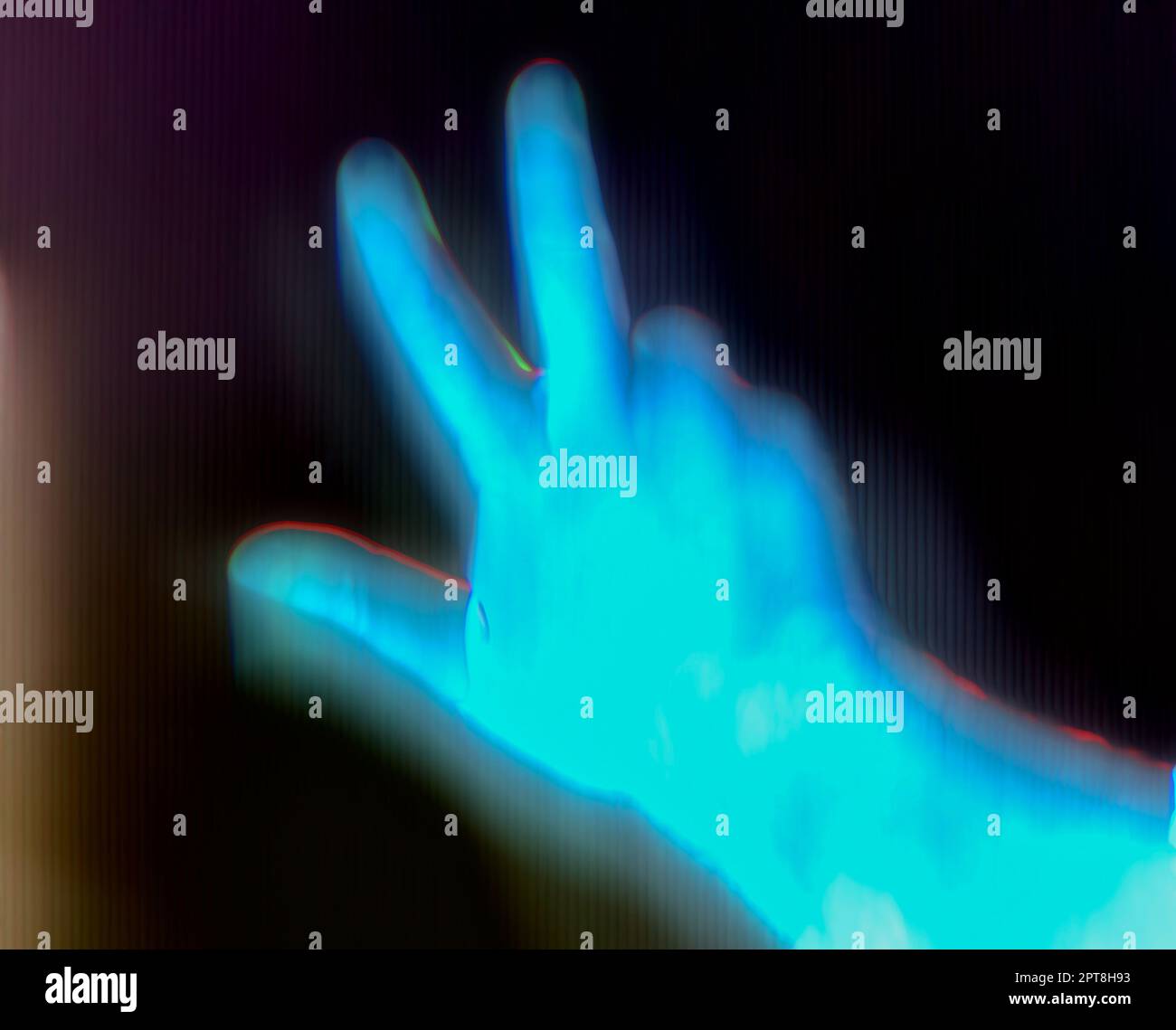 3D-Illustration of a glowing human male hand in an x-ray view Stock ...