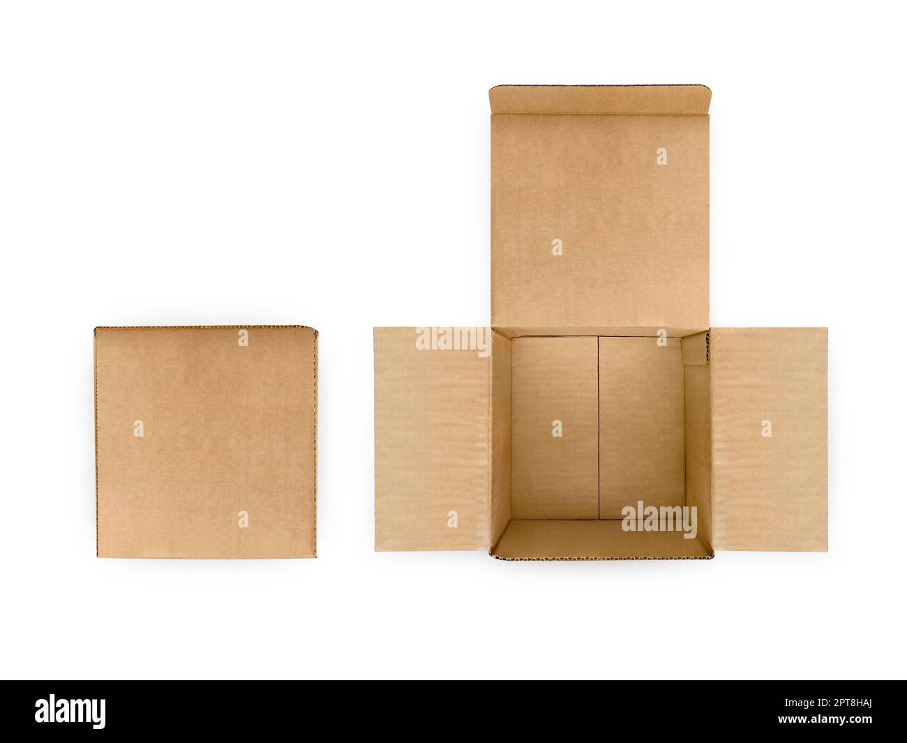blank packaging boxes - open mockup, isolated on white background Stock ...