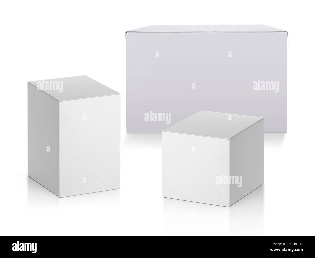 blank packaging white cardboard box isolated on white background ready ...