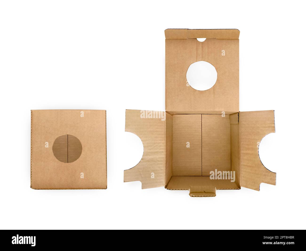 Open Empty Cardboard Box Isolated on White Background Stock Photo - Alamy