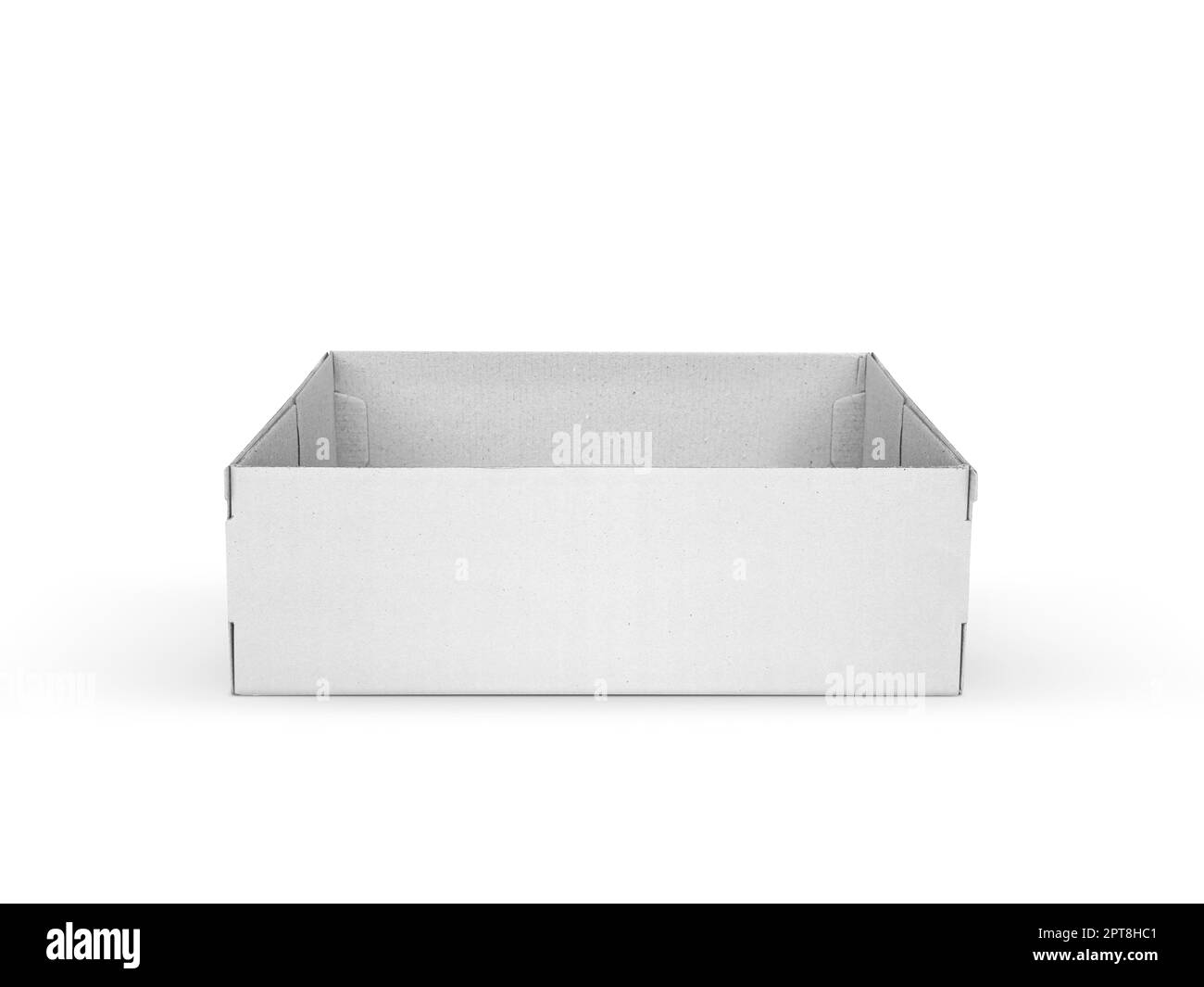 Open Empty Cardboard Box Isolated on White Background Stock Photo - Alamy