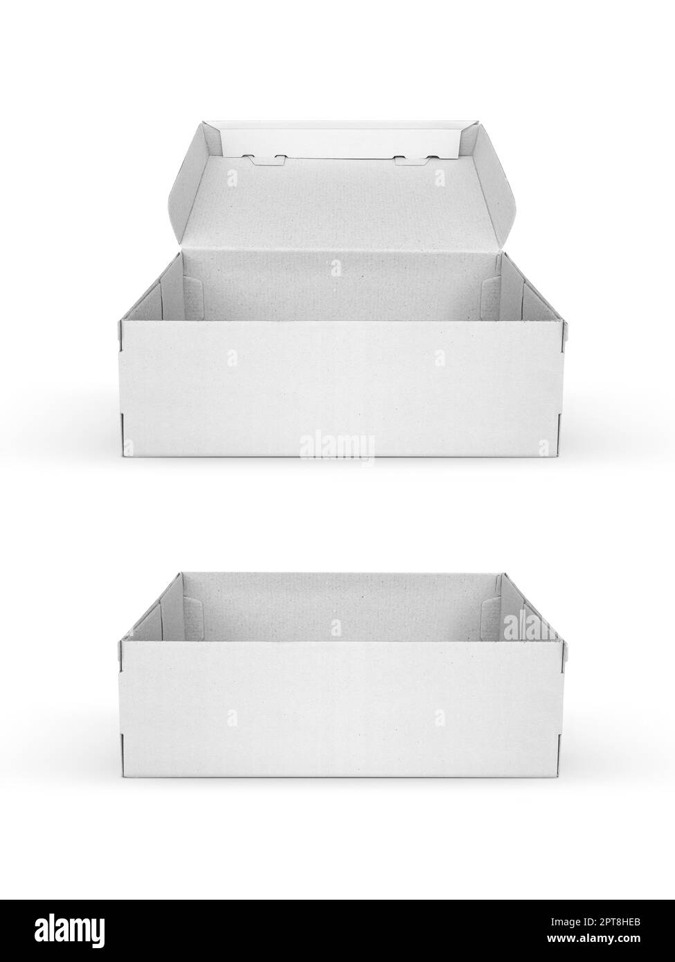 blank packaging boxes - open mockup, isolated on white background Stock ...