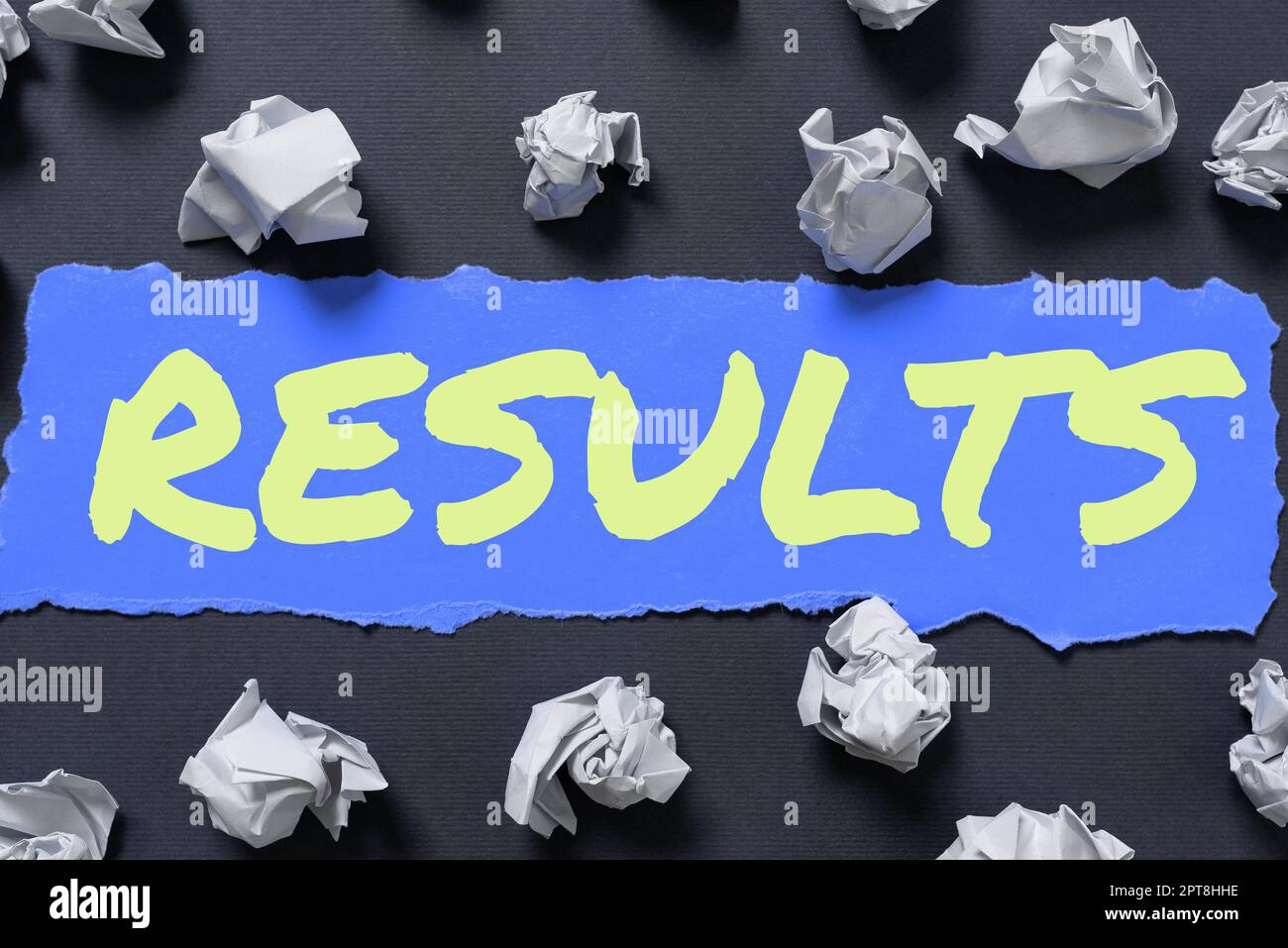 Text caption presenting Results, Concept meaning final consequence of a ...