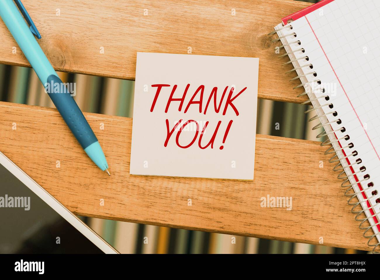 Text caption presenting Thank You, Business idea replaying on something ...