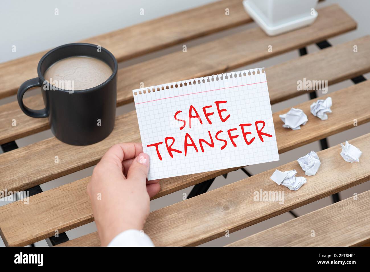 Text caption presenting Safe Transfer, Business concept transmitting ...