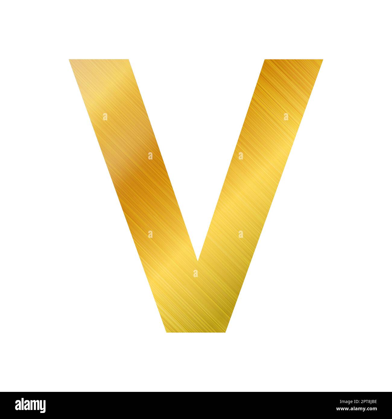 English alphabet, gold texture letter V on white background - Vector ...