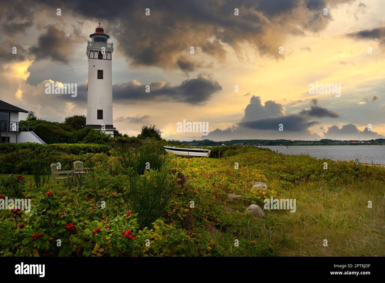 Strib Fyr a lighthouse in Denmark Stock Photo - Alamy