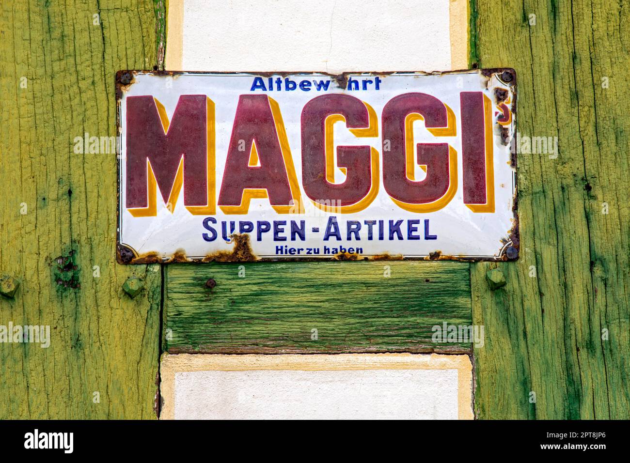 Rusty historical enamel sign, enamel sign, Maggi's soups, advertisement ...