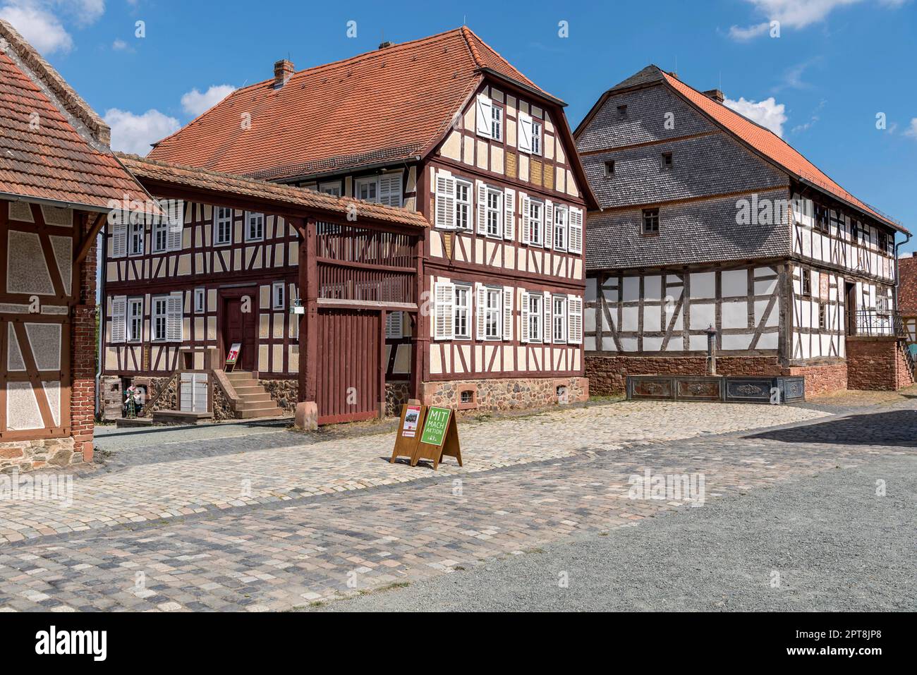 House from Langen-Bergheim and mill building from Roershain, historical ...