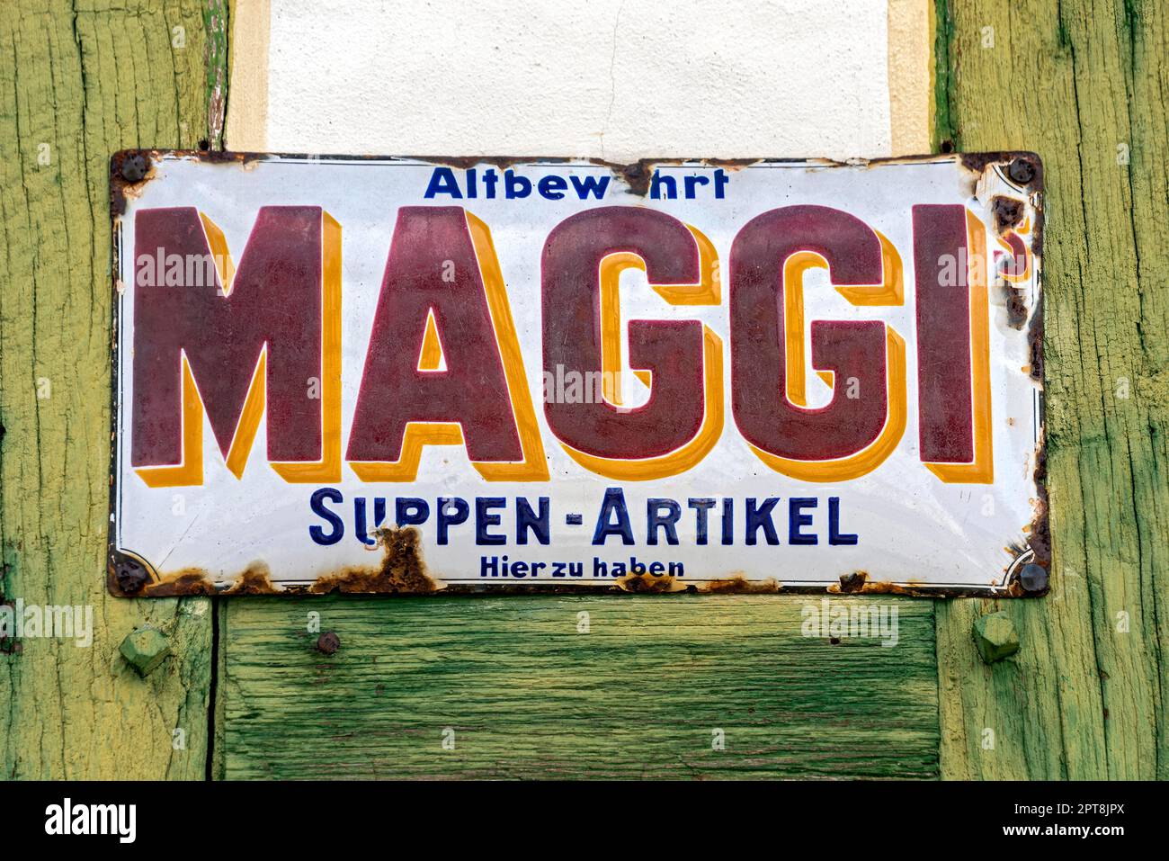 Rusty historical enamel sign, enamel sign, Maggi's soups, advertisement ...