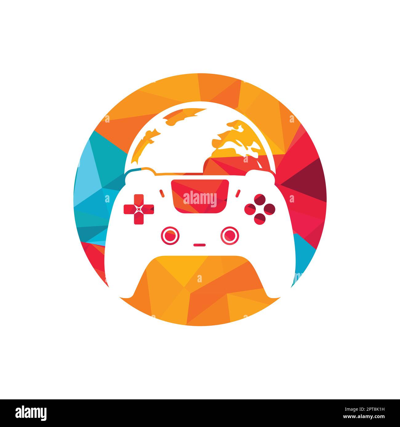Game world vector logo design. Globe and game console vector icon logo ...