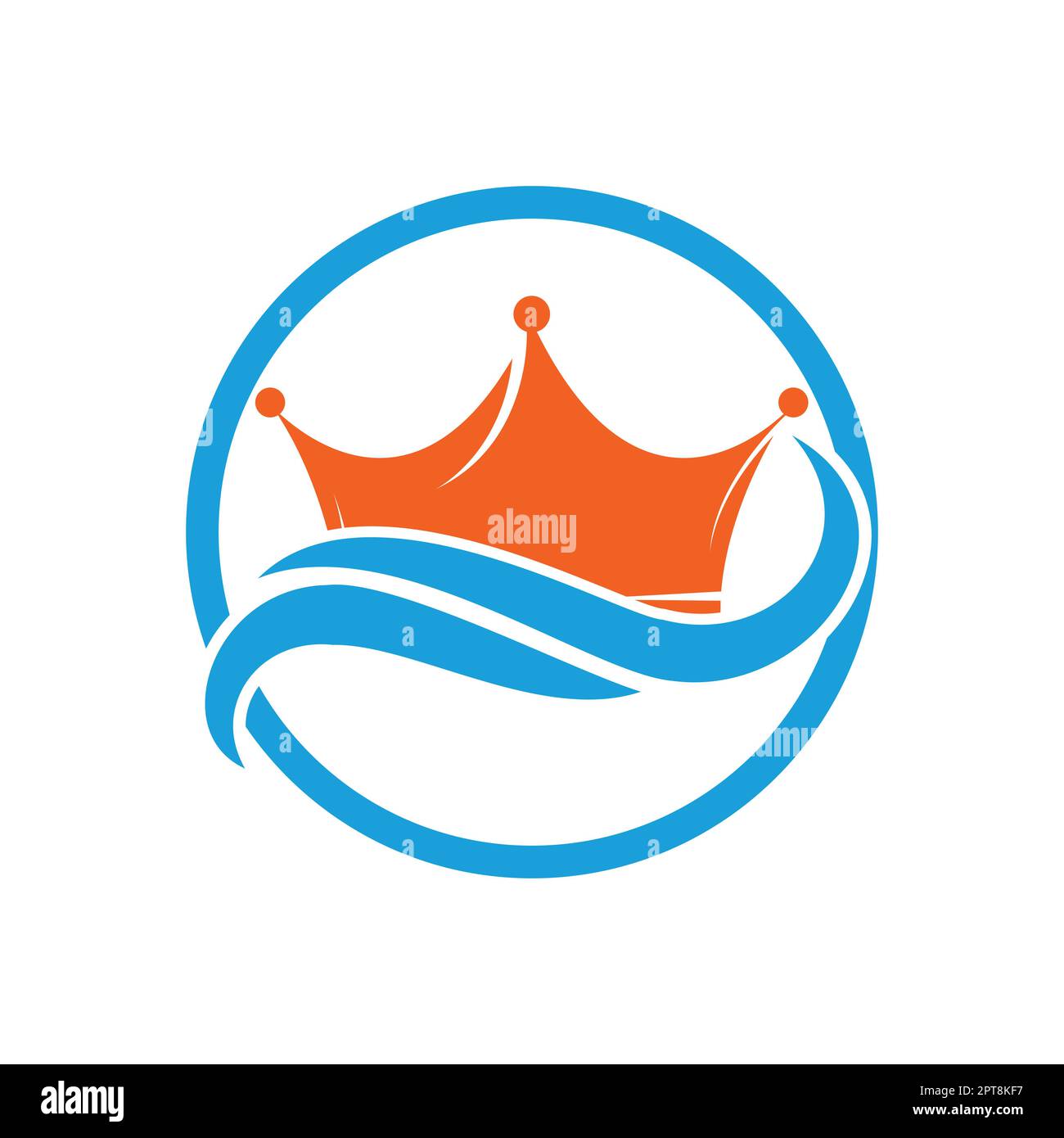 Wave king vector logo design. Water sea waves and crown vector design ...