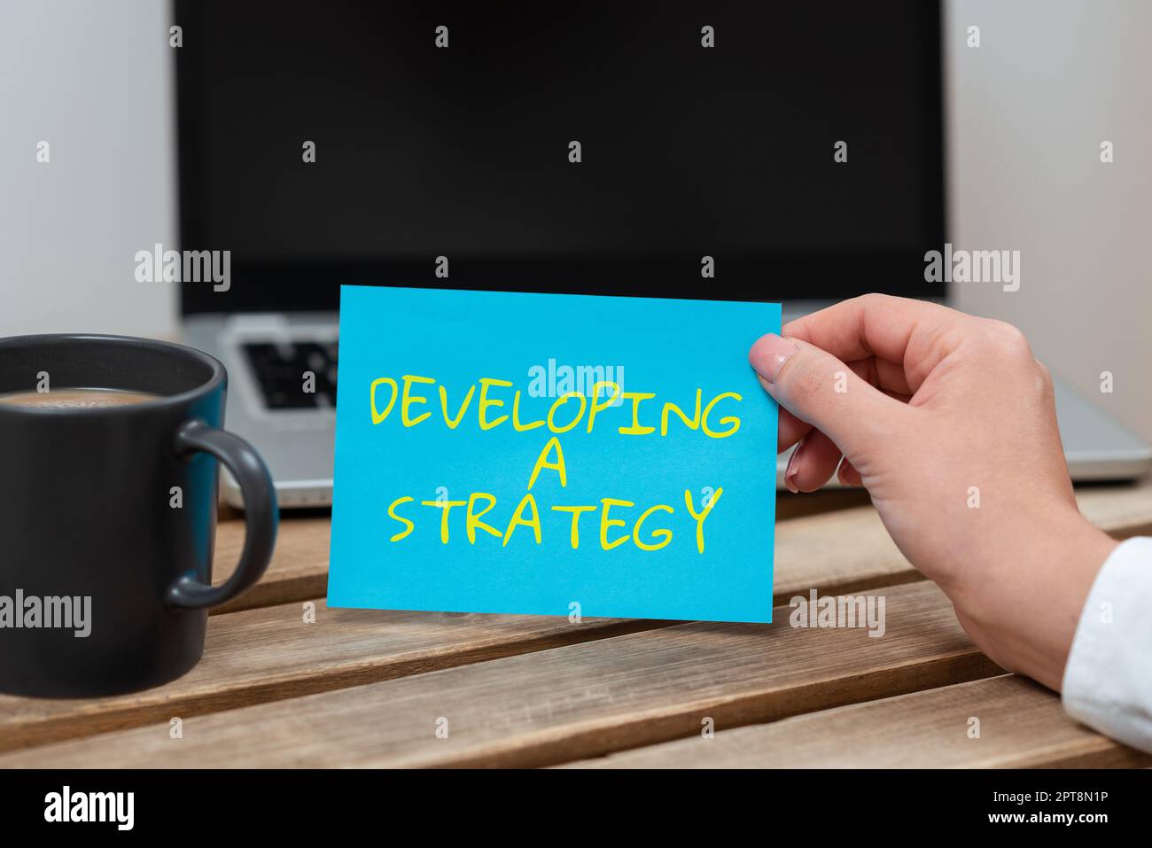 Hand writing sign Developing A Strategy, Conceptual photo Discussing ...