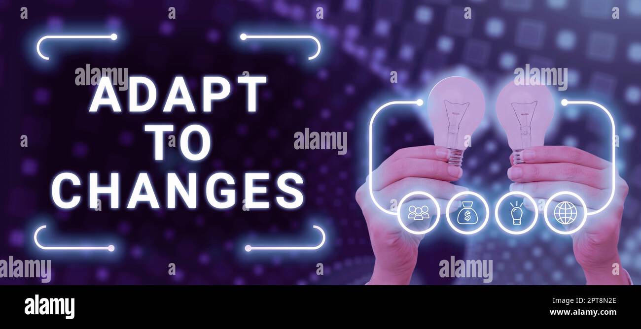 Conceptual display Adapt To Changes, Business showcase Embrace new ...