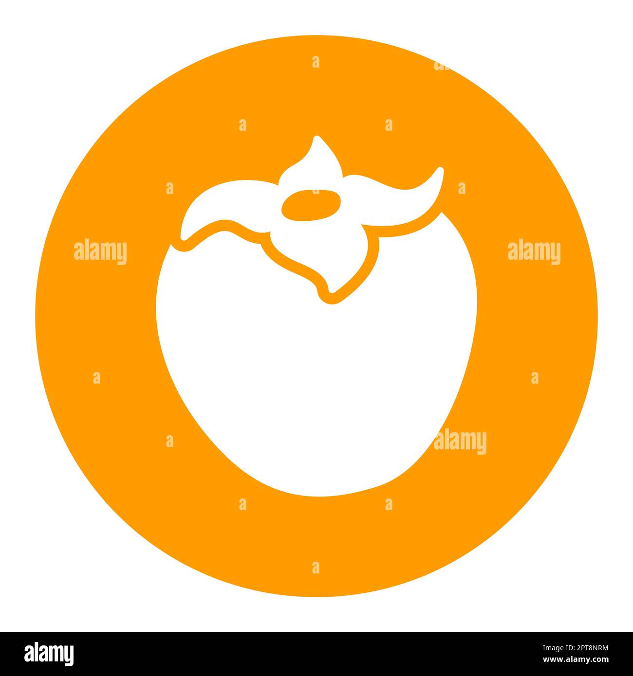 Persimmon, kaki or sharon fruit vector glyph icon. Graph symbol for ...