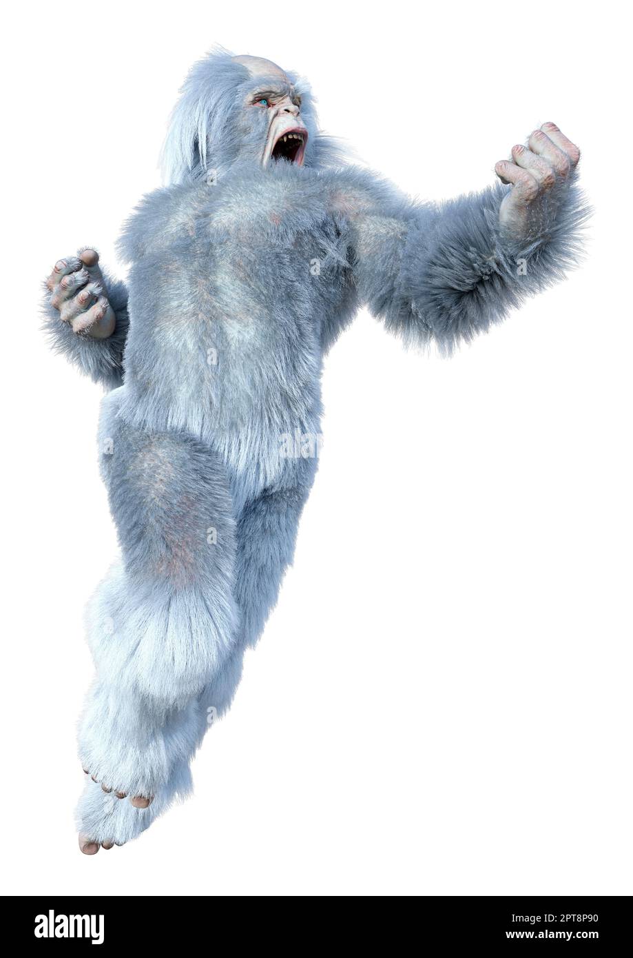 3D rendering of a fantasy creature yeti isolated on white background ...