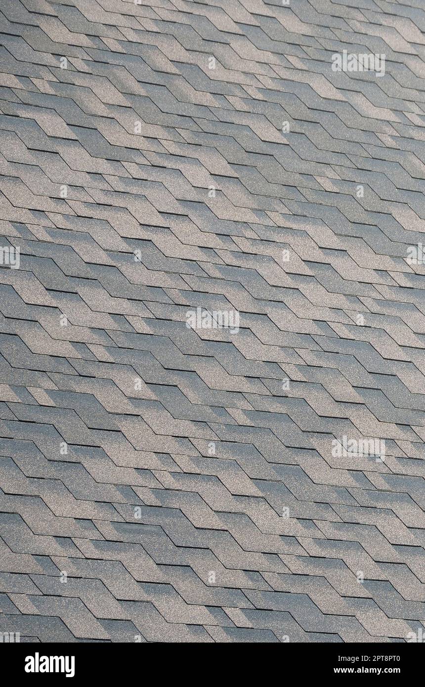 Flexible shingles of bitumen roofing surface. Background mosaic texture ...