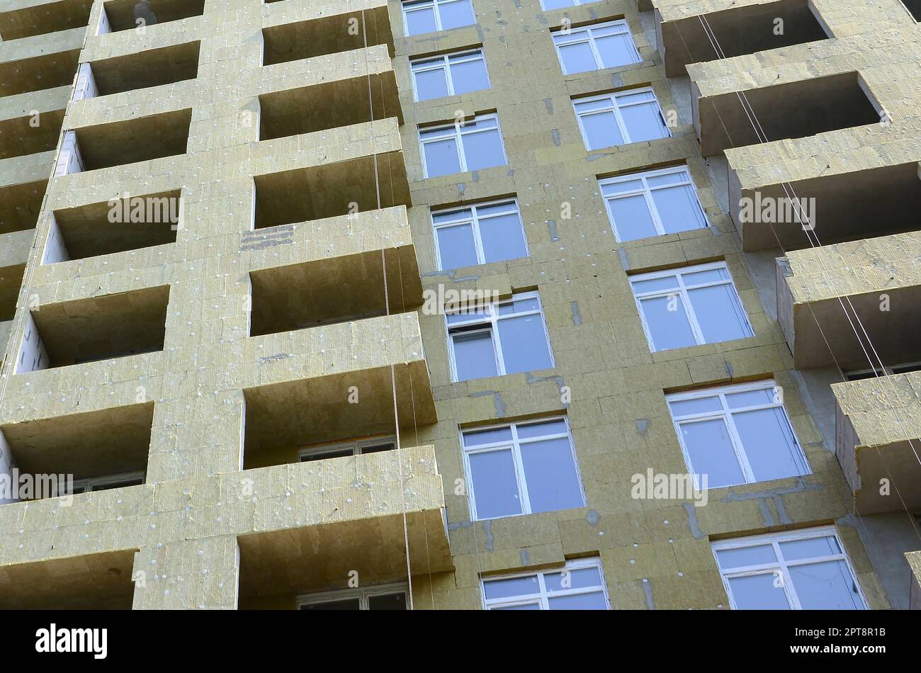 New city residential multi store apartement high building house facade ...