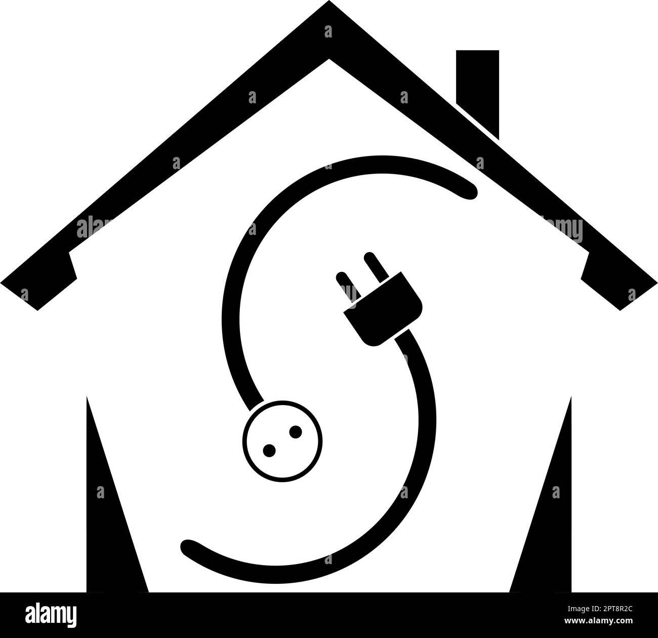 House, Power Plug, Socket, Sticker Label, Electrician, Handyman, Logo ...