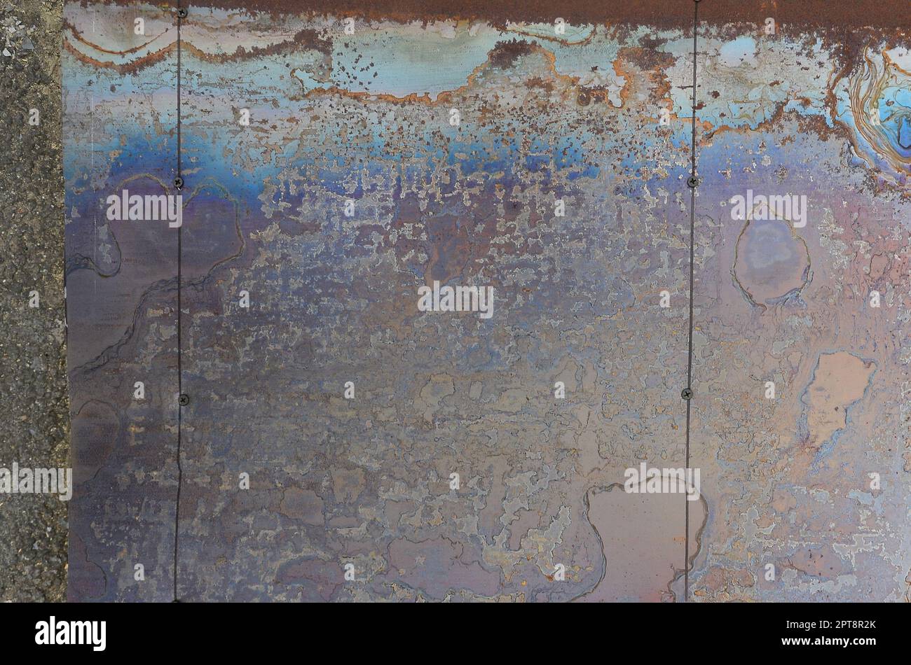 Abstract corrosion texture on the copper plated steel sheet. Random ...