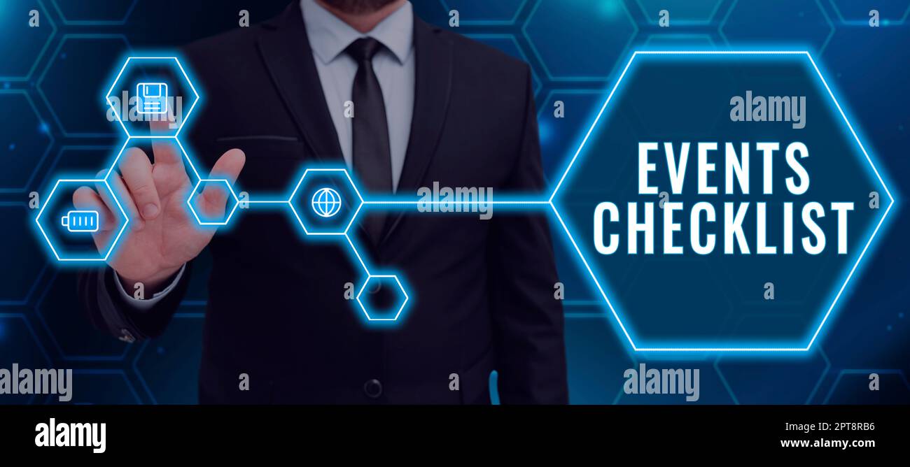 Inspiration showing sign Events Checklist, Business showcase invaluable ...