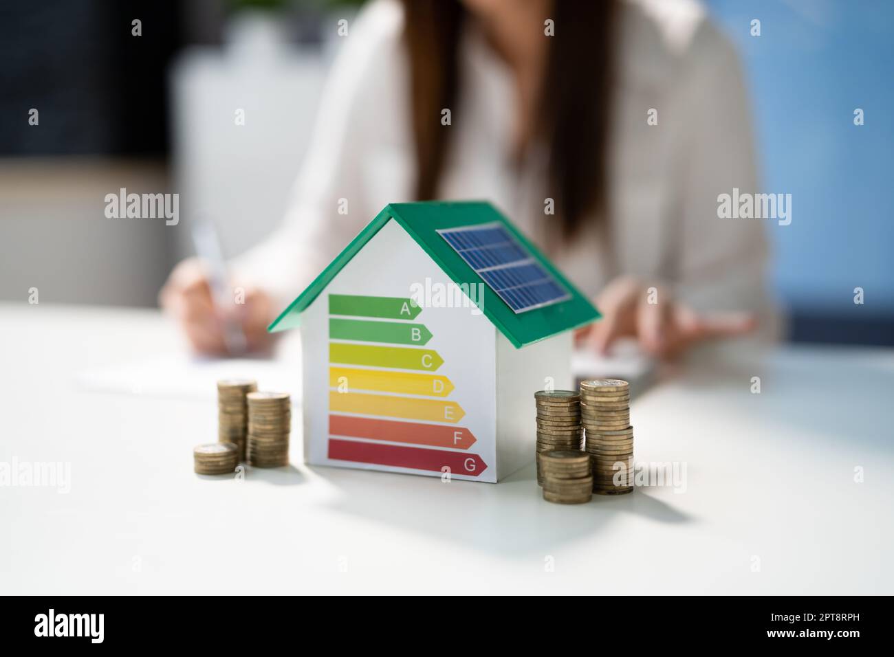 Energy Efficient House House Audit And Rate Label Stock Photo - Alamy