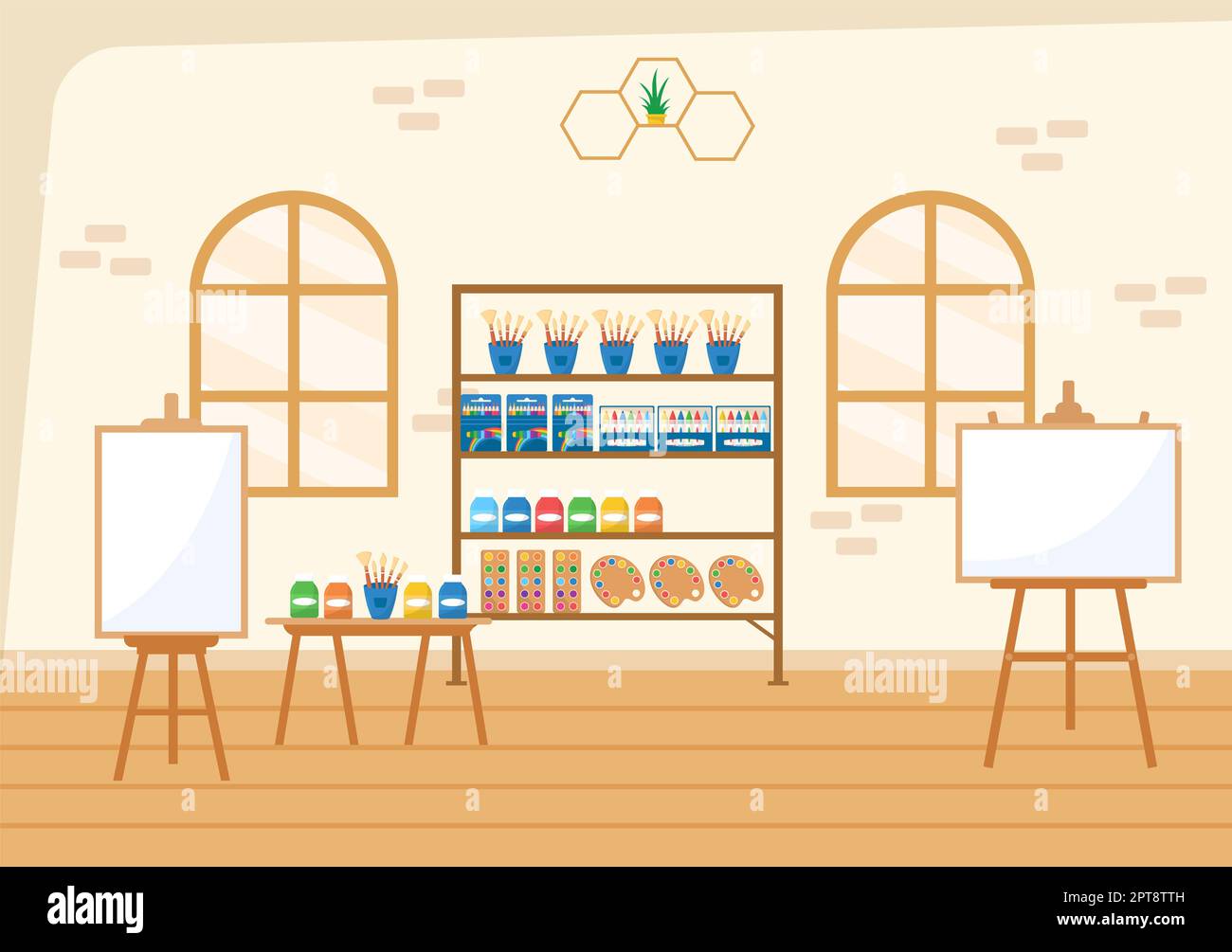 Art Shop with Painting Supplies Store Accessories and Tools for Drawing ...