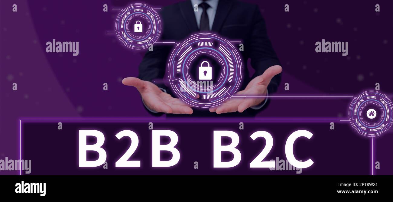 Conceptual display B2B B2C, Concept meaning two types for sending ...